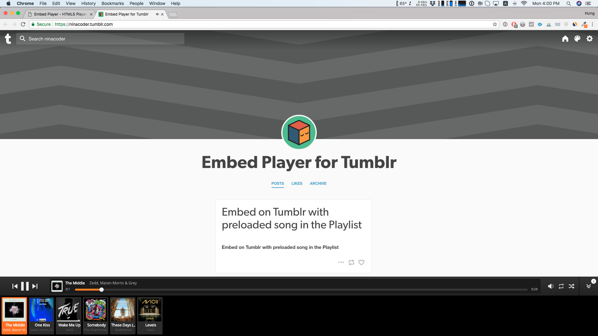 Embed Player - jQuery HTML5 Audio Player by codenamenina | CodeCanyon